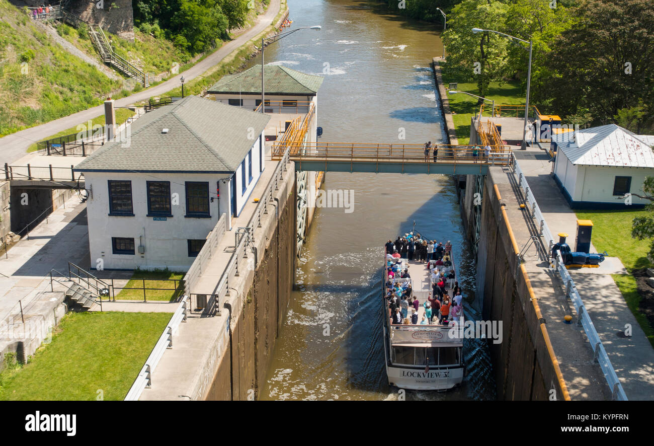 Lockport Locks district Erie canal NY Stock Photo - Alamy