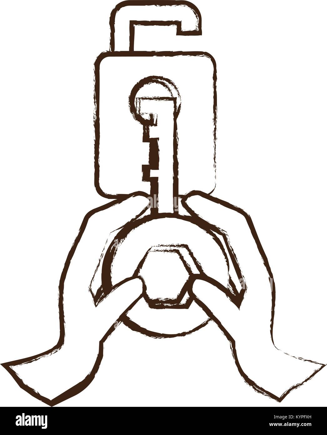 padlock and hands icon Stock Vector Image & Art - Alamy