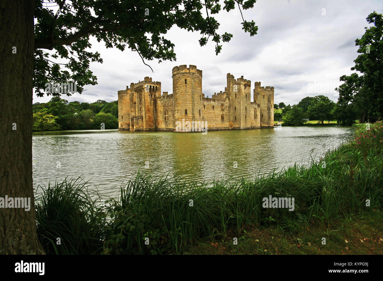 The National Trust 14th century Bodiam castle, medieval moated castle ...