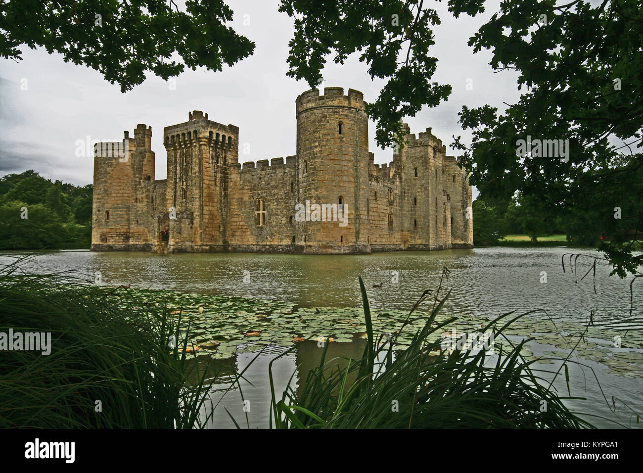 The National Trust 14th century Bodiam castle, medieval moated castle ...