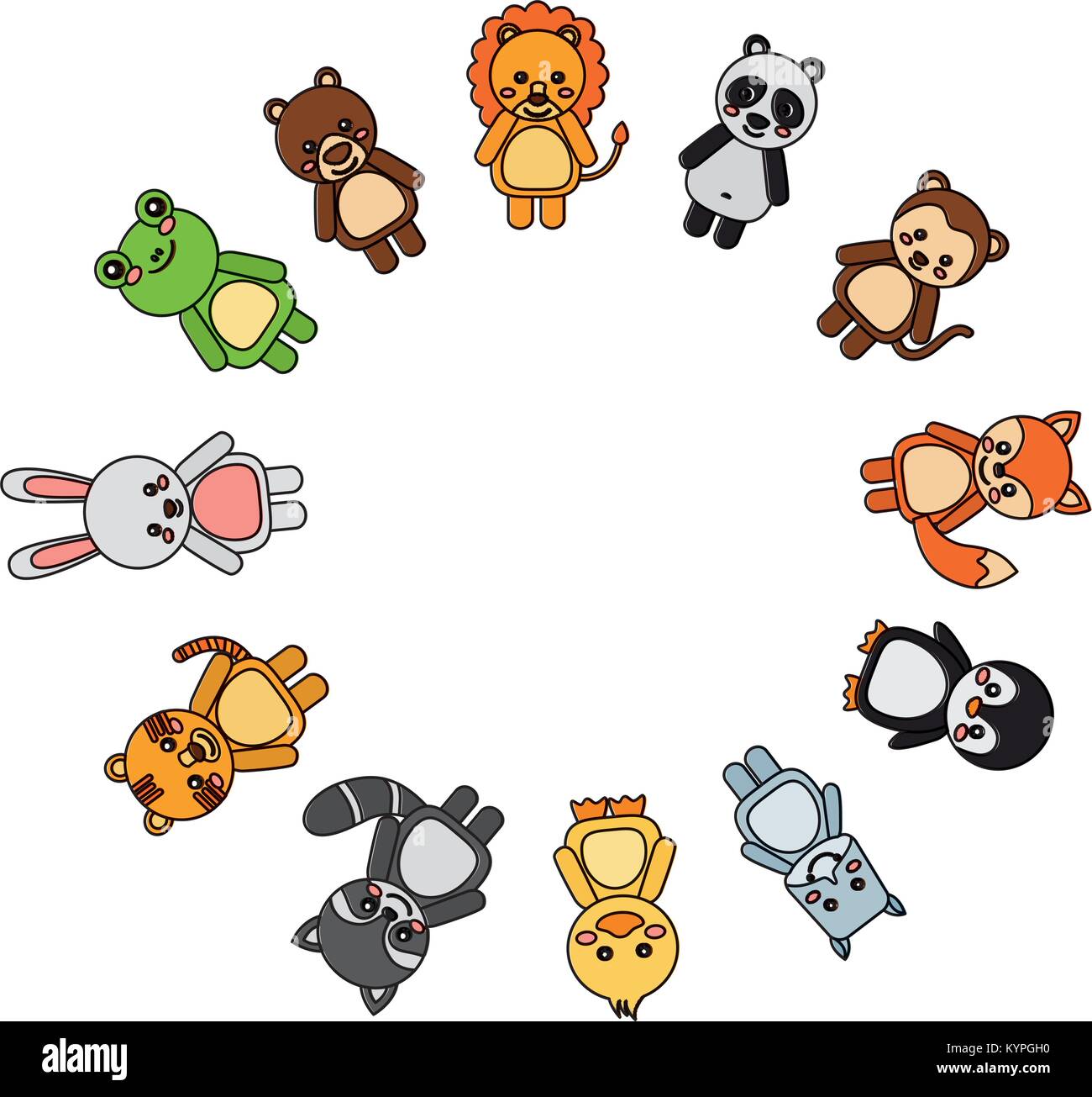 cute animals in circle icon image Stock Vector Image & Art - Alamy
