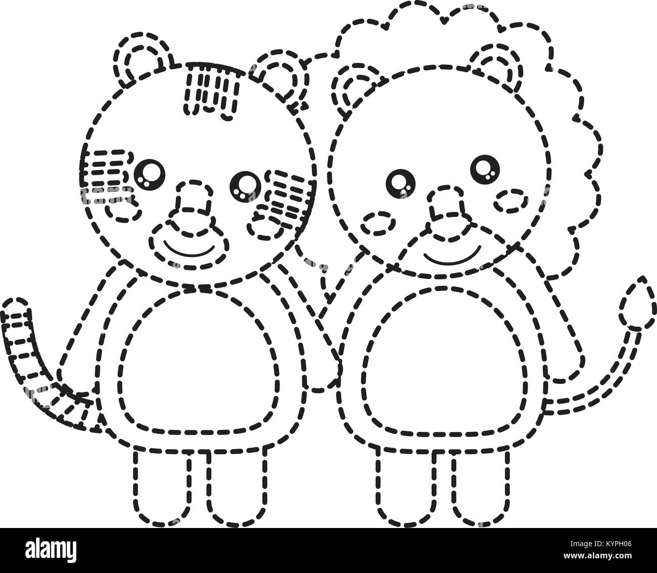 Lion tiger forest Black and White Stock Photos & Images - Alamy