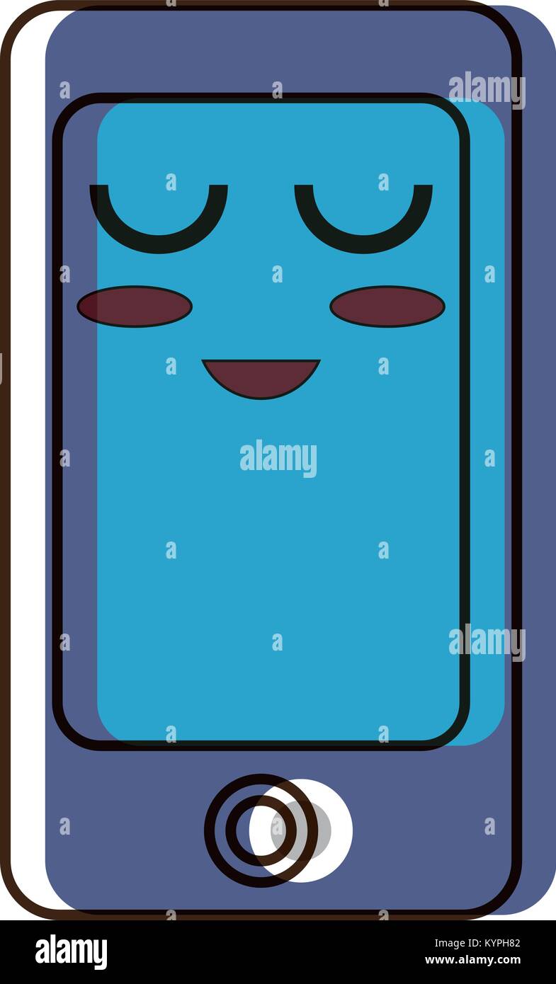 kawaii smartphone device Stock Vector Image & Art - Alamy