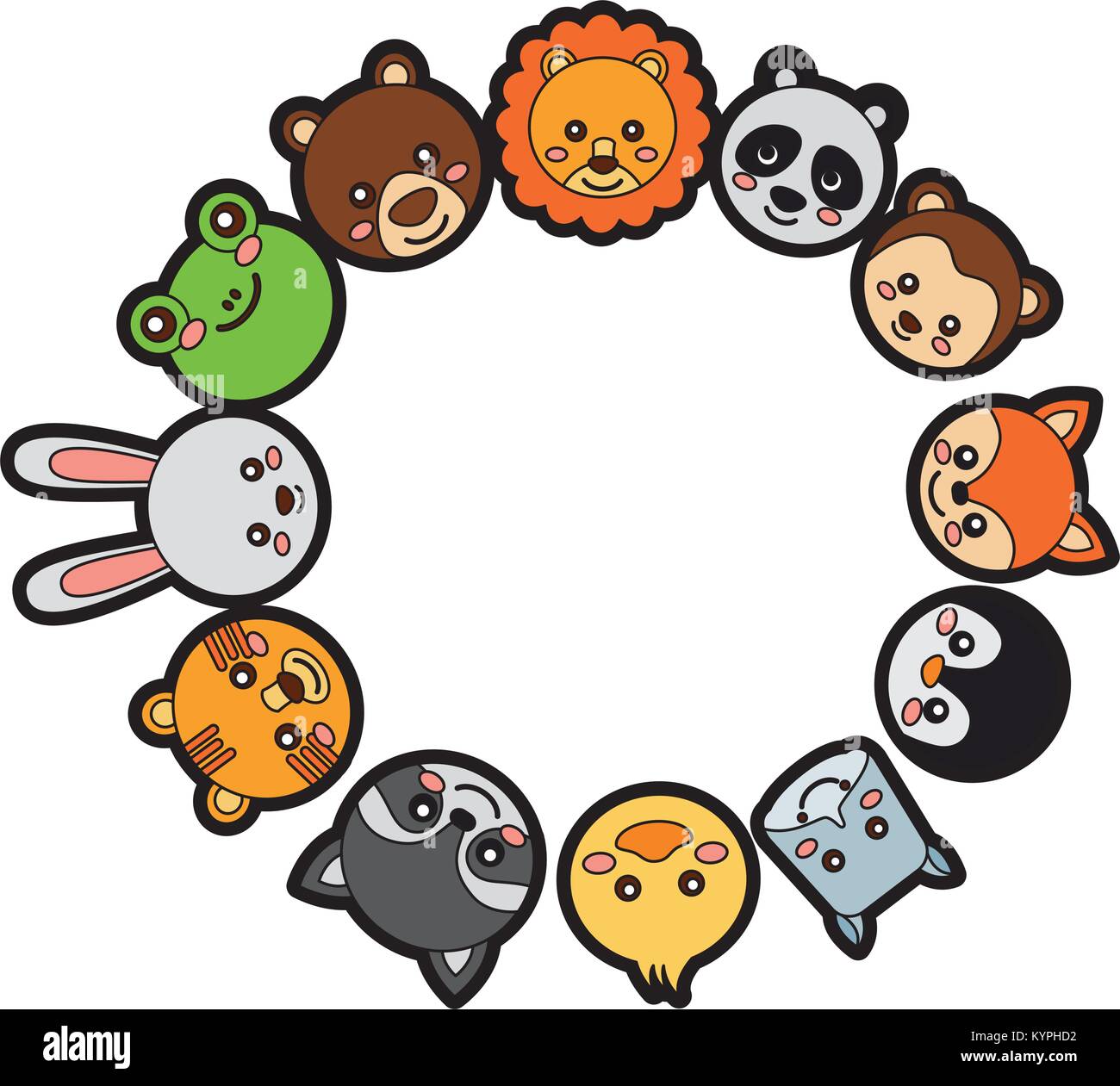 cute animals in circle icon image Stock Vector Image & Art - Alamy