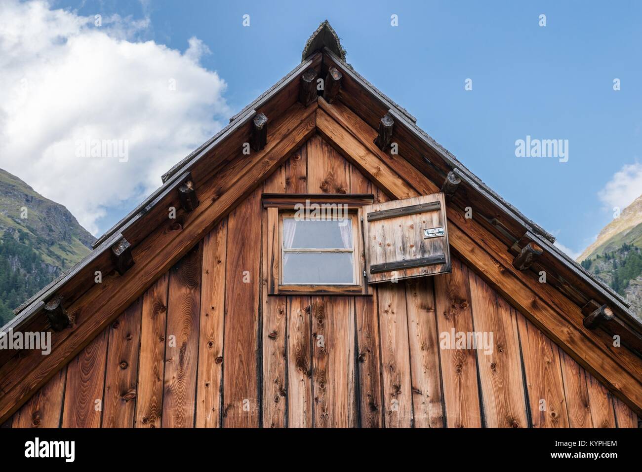 Wooden alpine cabin in the mountains, Austria Stock Photo - Alamy