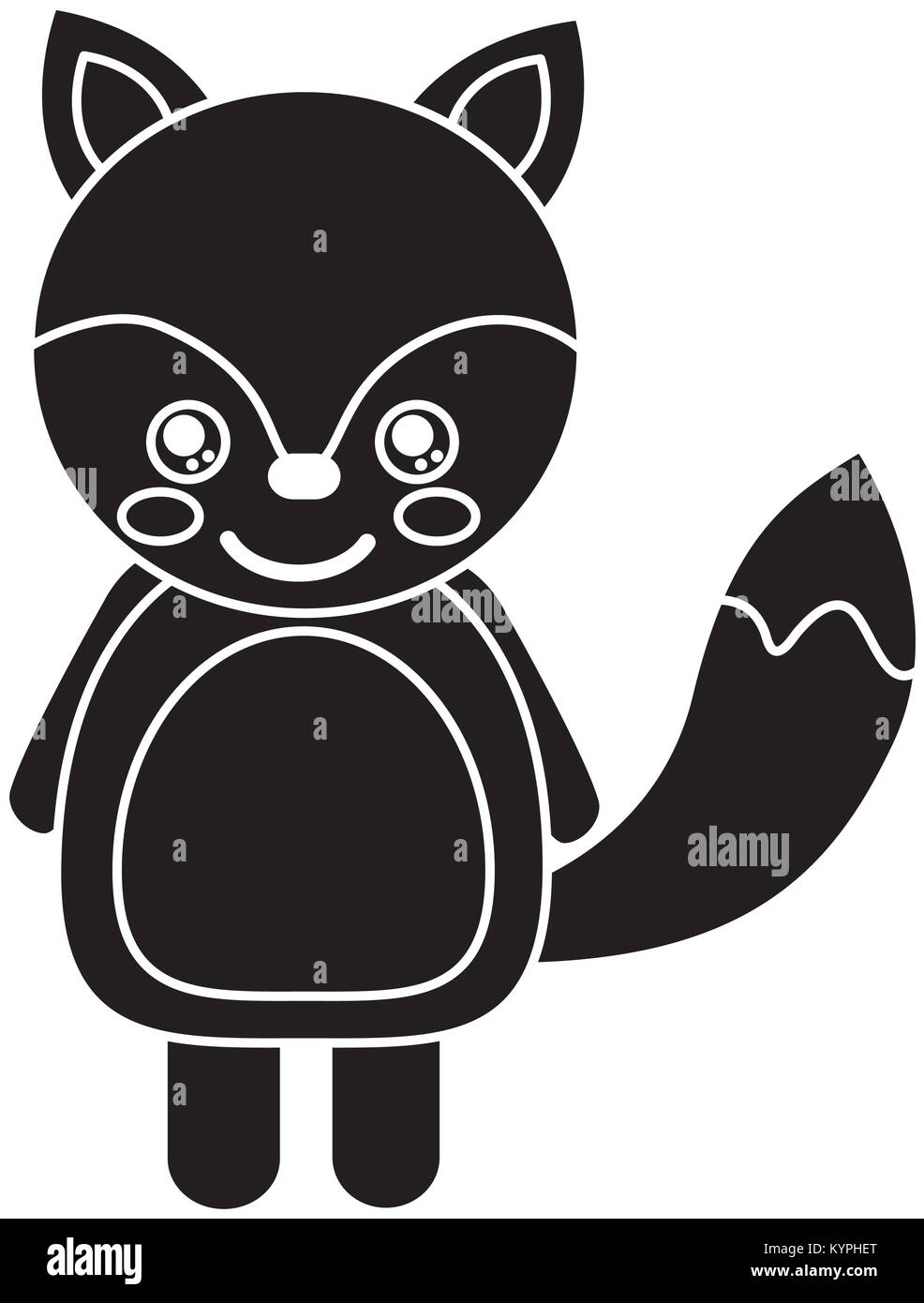 cute fox animal standing cartoon wildlife Stock Vector Image & Art - Alamy