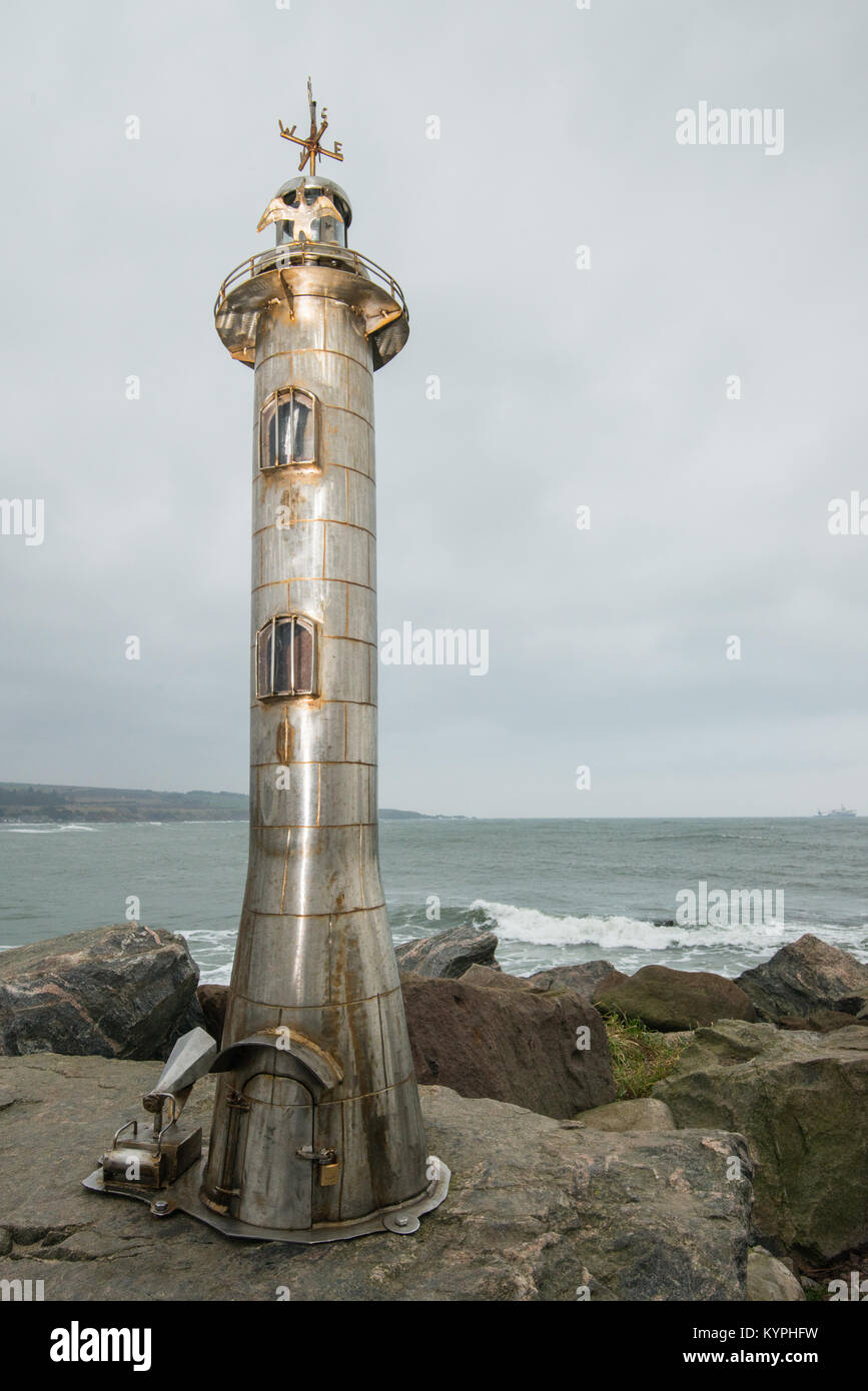 Stonehaven steel lighthouse sculpture Stock Photo - Alamy