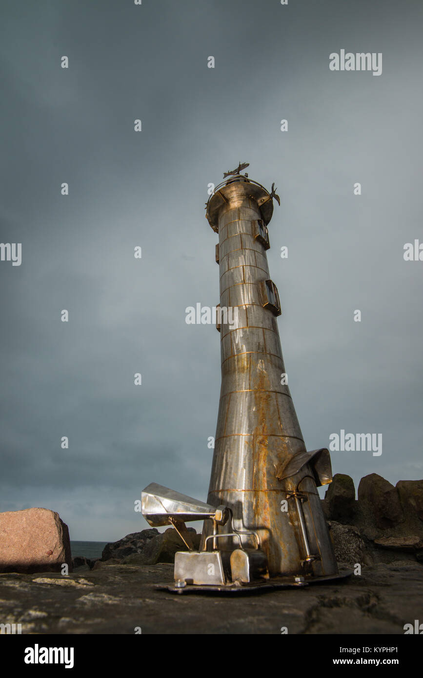 Stonehaven steel lighthouse sculpture Stock Photo - Alamy