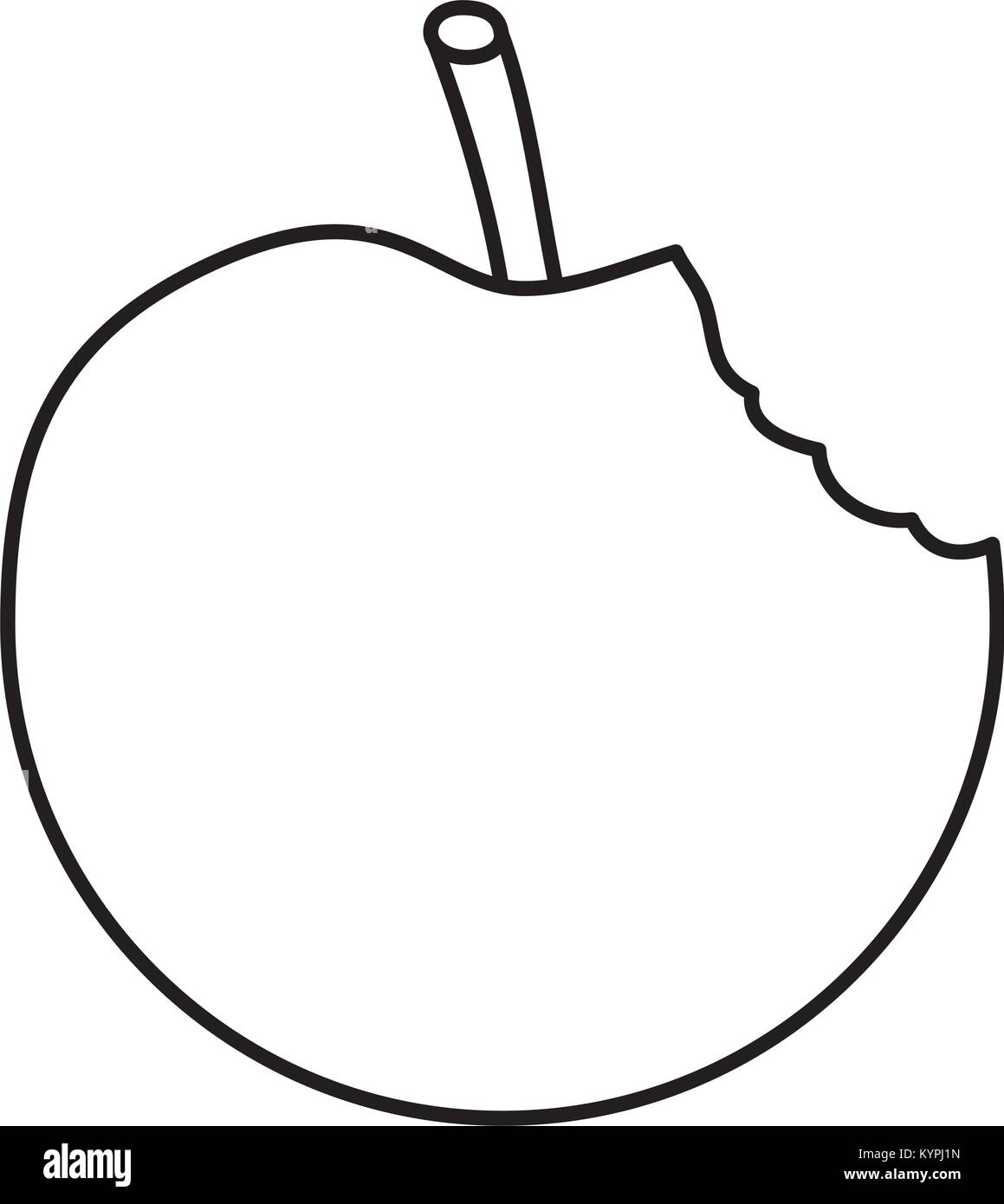 bitted apple fruit tasty icon Stock Vector Image & Art - Alamy