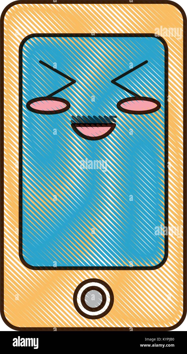 kawaii smartphone device Stock Vector Image & Art - Alamy