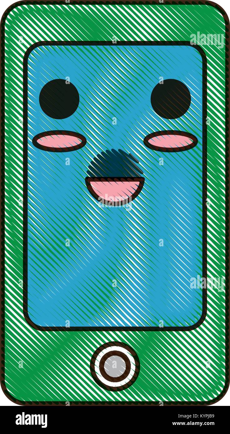 kawaii smartphone device Stock Vector Image & Art - Alamy