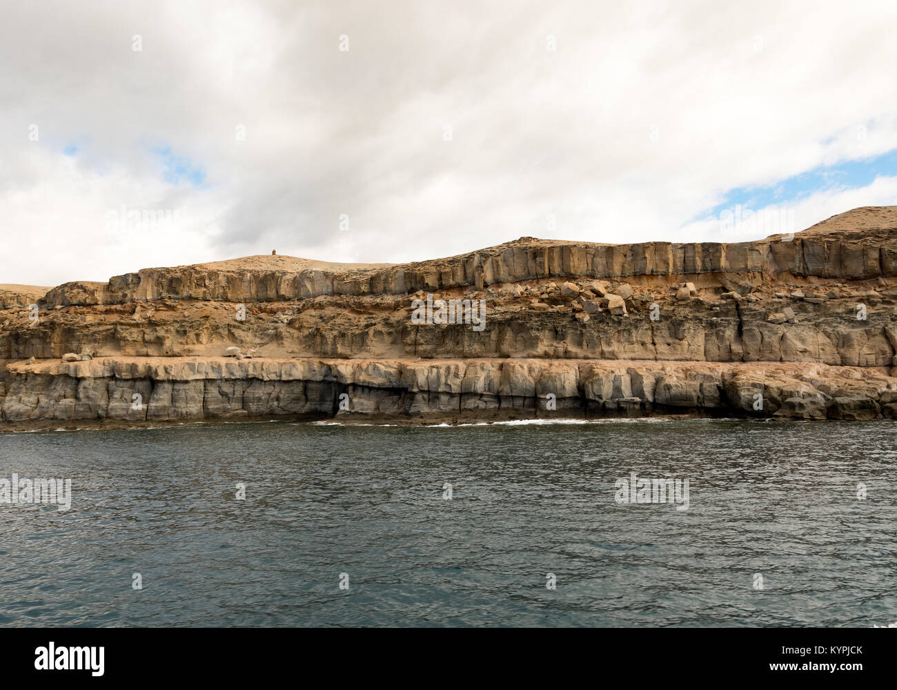 Gran Canaria, Canary Islands in Spain: Layers of volcanic rock. Strata ...