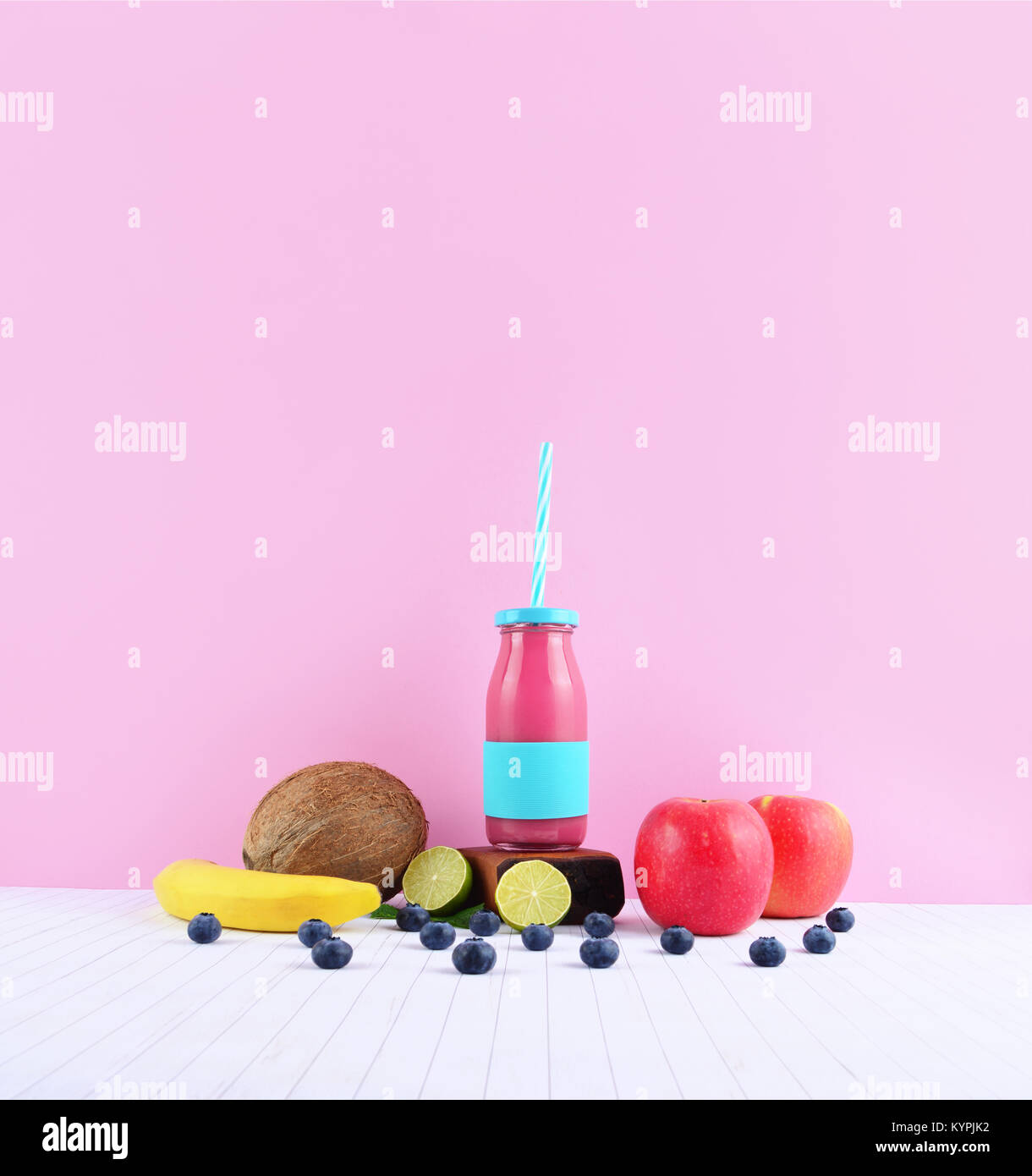 Pink smoothie on white hi-res stock photography and images - Alamy