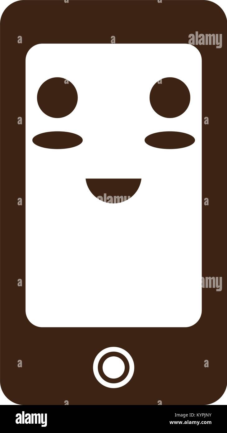 kawaii smartphone device Stock Vector Image & Art - Alamy
