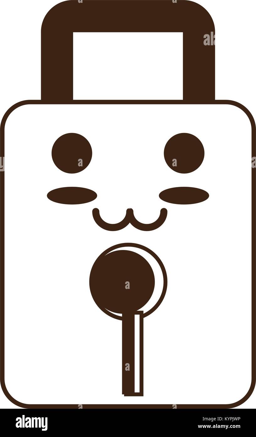 kawaii padlock icon image Stock Vector Image & Art - Alamy