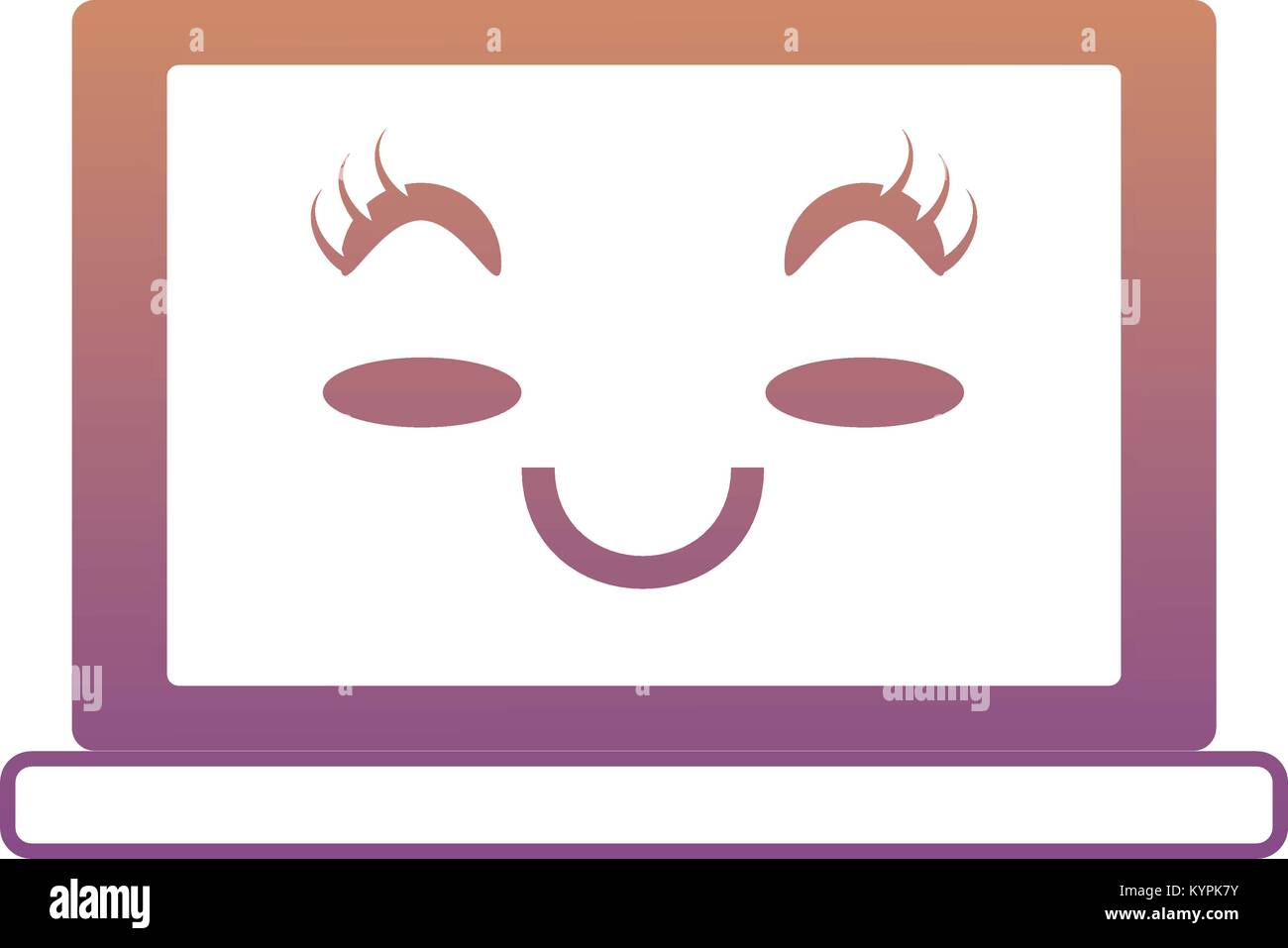 kawaii laptop computer icon Stock Vector Image & Art - Alamy