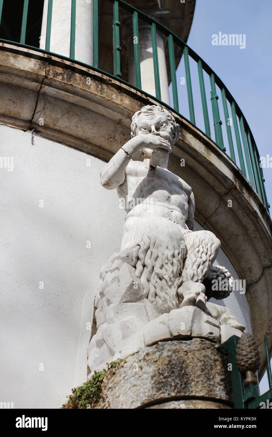 Stone dome with columns and statue in a Lisbon garden Stock Photo - Alamy