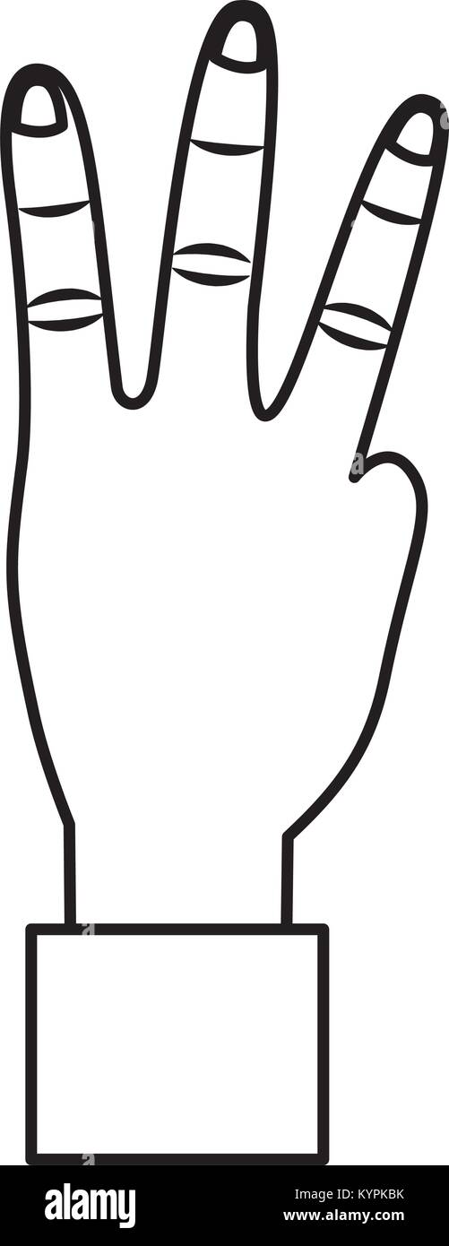 hand showing three fingers gesture Stock Vector Image & Art - Alamy