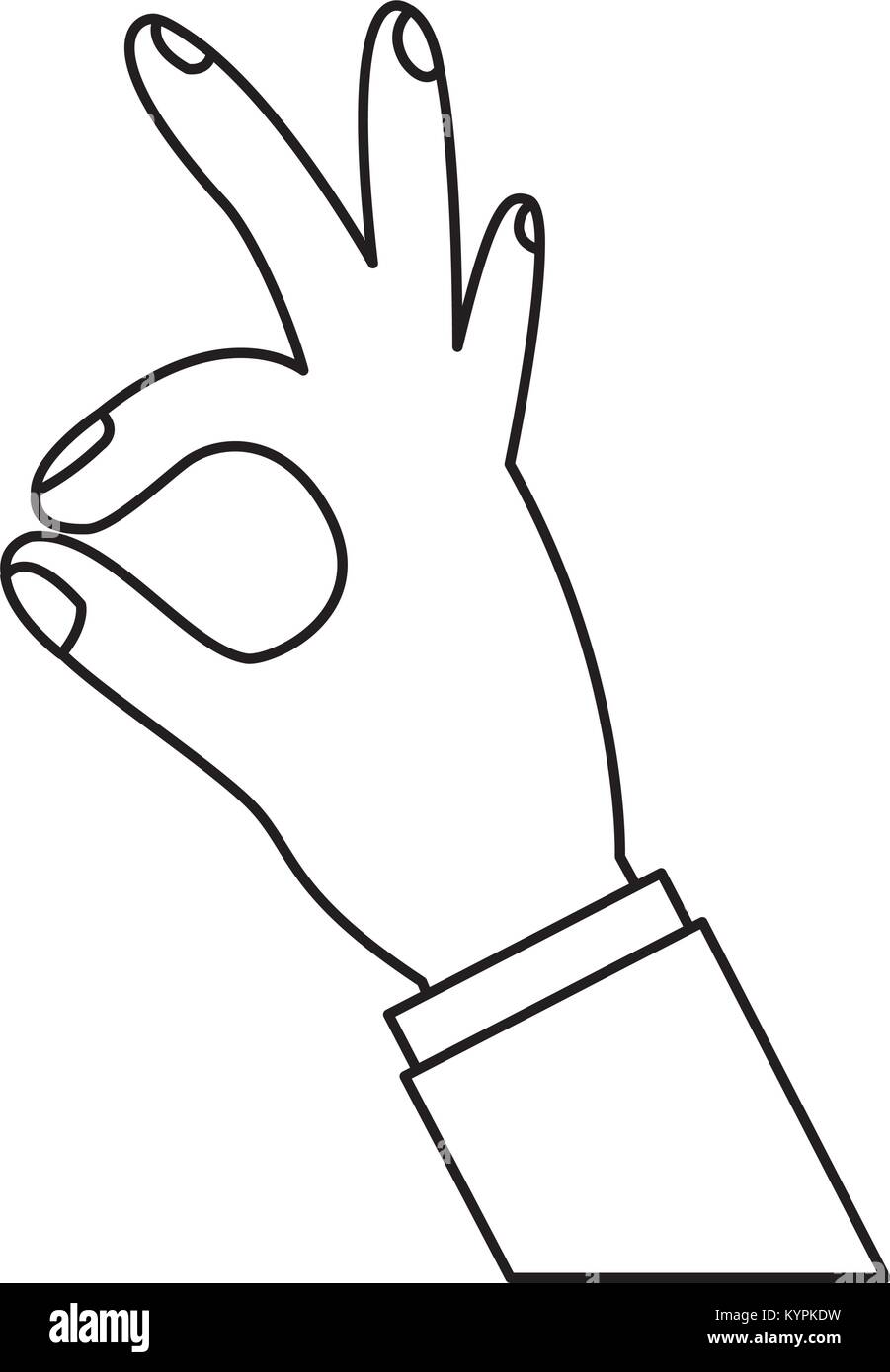 human hand showing ok fingers symbol Stock Vector Image & Art - Alamy