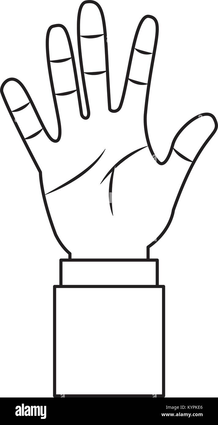 opened hand palm counting fingers number five Stock Vector Image & Art ...