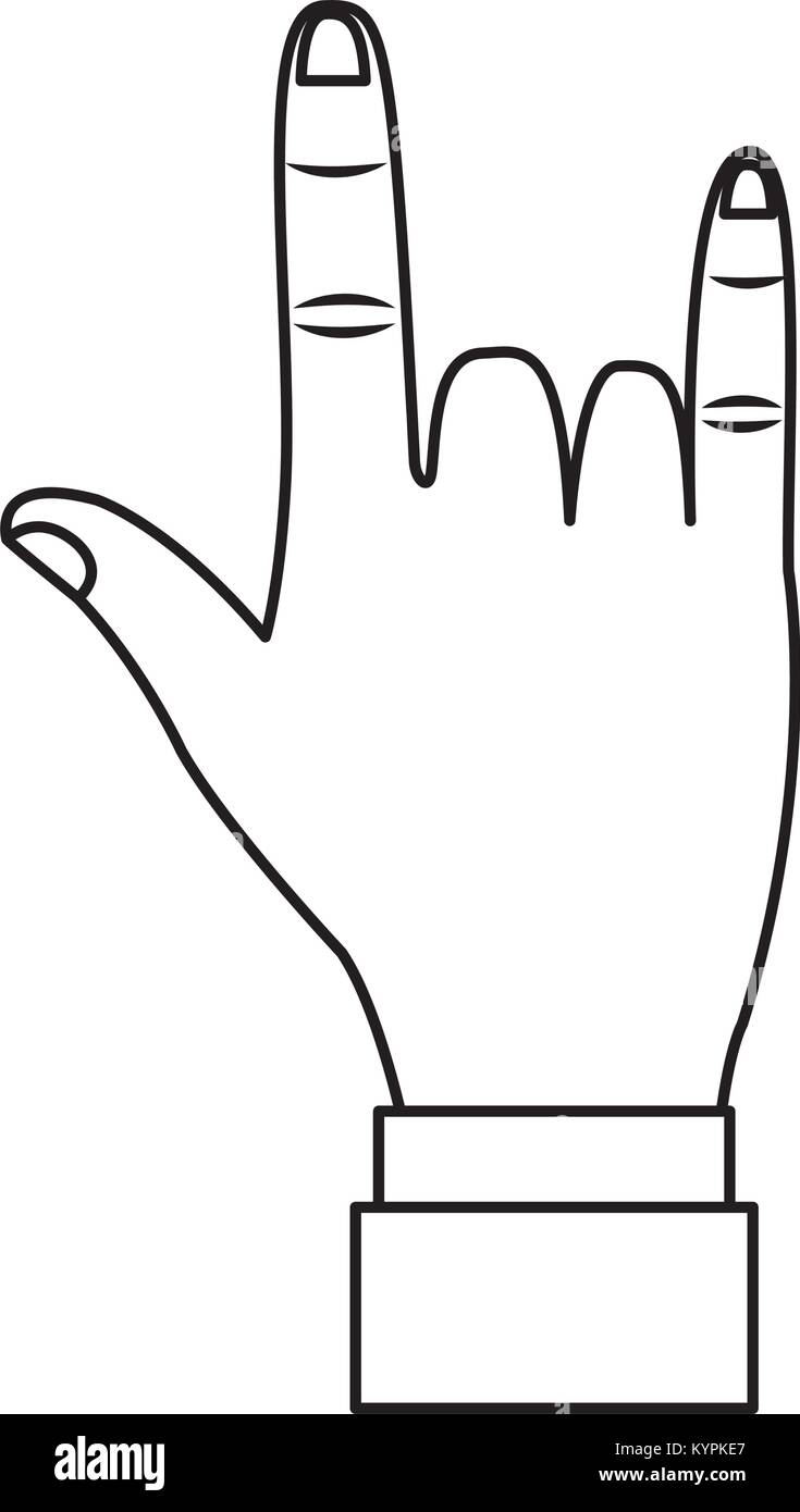 hand in rock n roll sign gesture Stock Vector Image & Art - Alamy