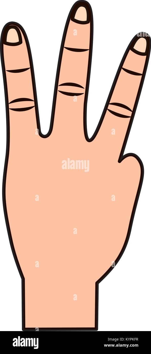 hand showing three fingers gesture Stock Vector Image & Art - Alamy