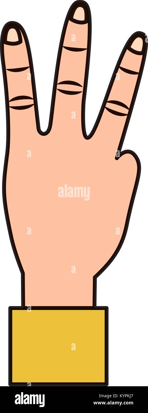 hand showing three fingers gesture Stock Vector Image & Art - Alamy