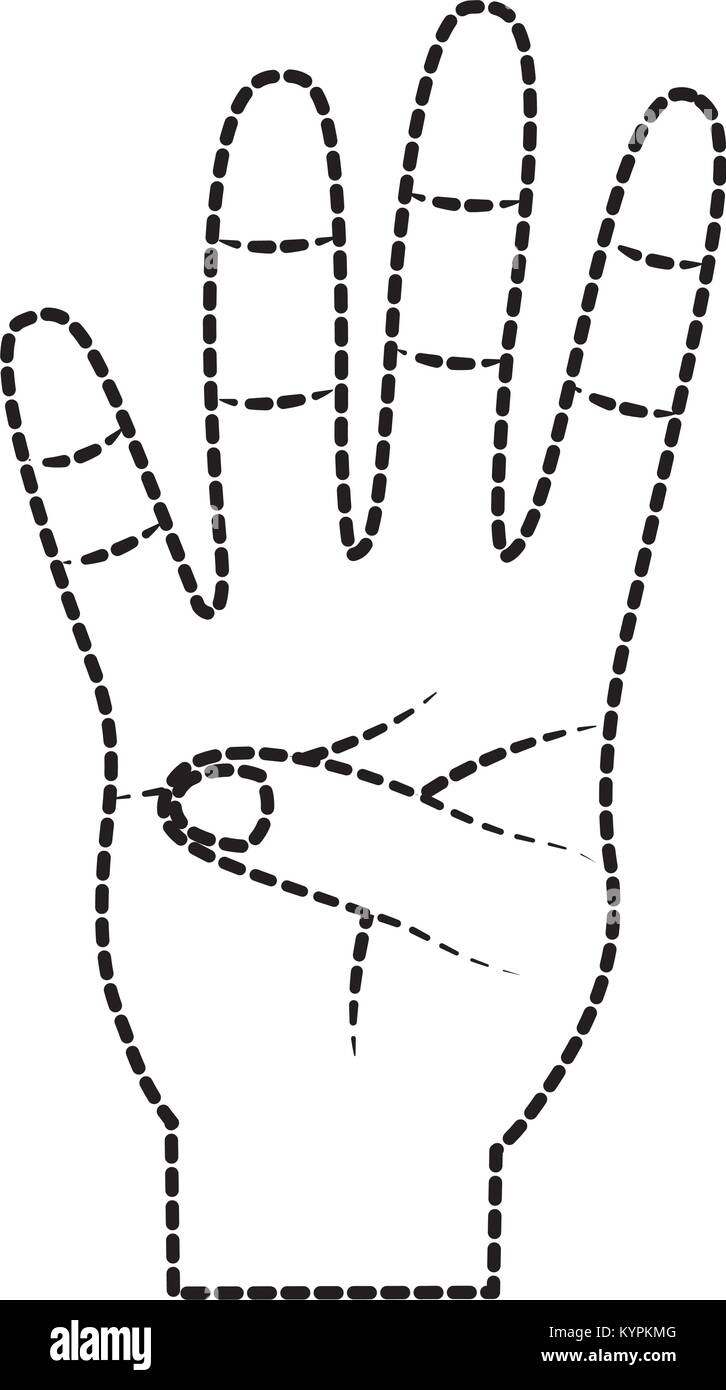 hand showing four count gesture Stock Vector Image & Art - Alamy