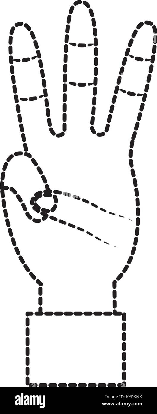 hand showing three fingers gesture Stock Vector Image & Art - Alamy