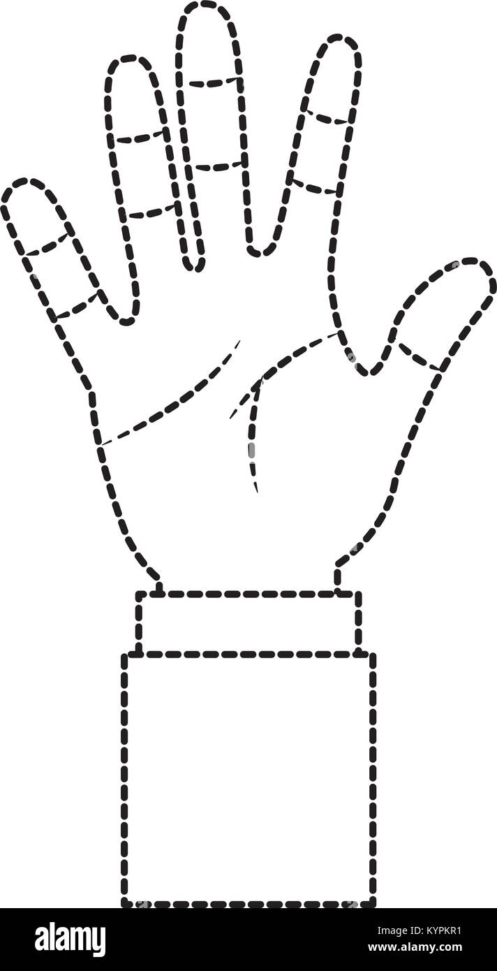 opened hand palm counting fingers number five Stock Vector Image & Art ...