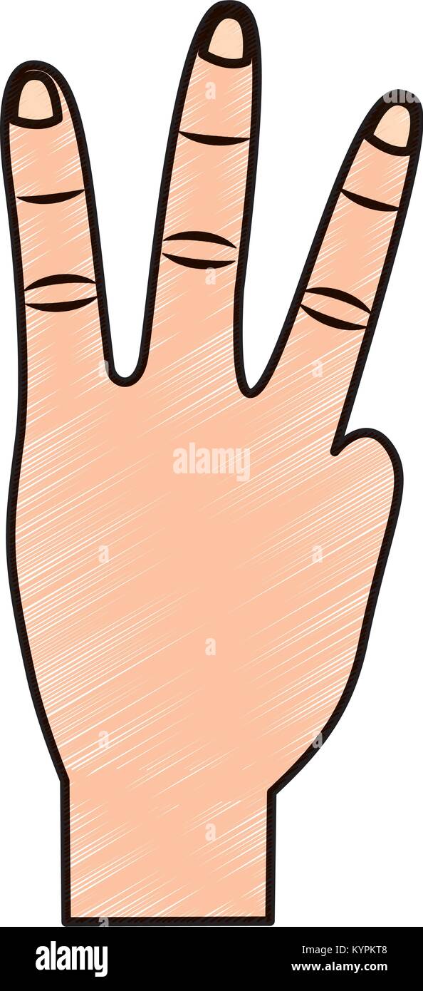 three fingers up hand gesture icon image Stock Vector Image & Art - Alamy
