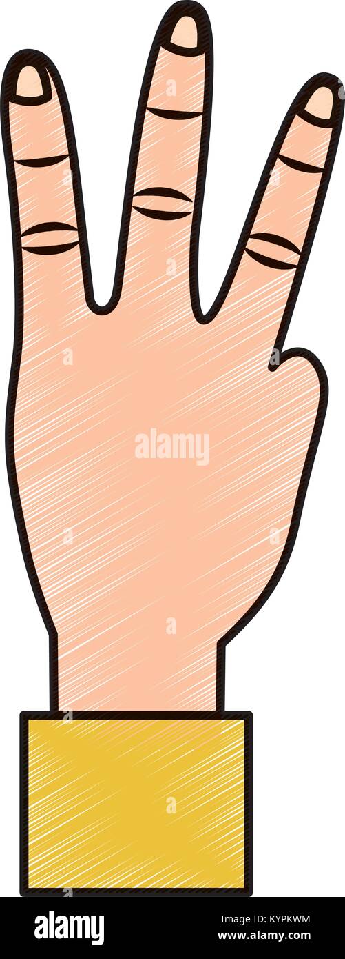 three fingers up hand gesture icon image Stock Vector Image & Art - Alamy