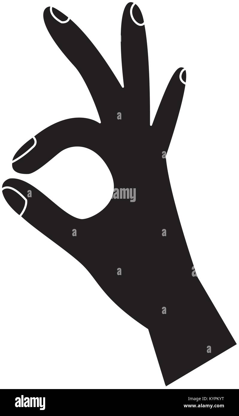 three fingers up ok hand gesture icon image Stock Vector Image & Art ...