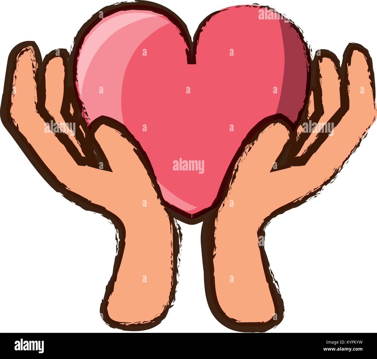 hands with heart icon Stock Vector Image & Art - Alamy