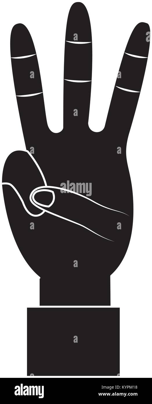 three fingers up hand gesture icon image Stock Vector Image & Art - Alamy