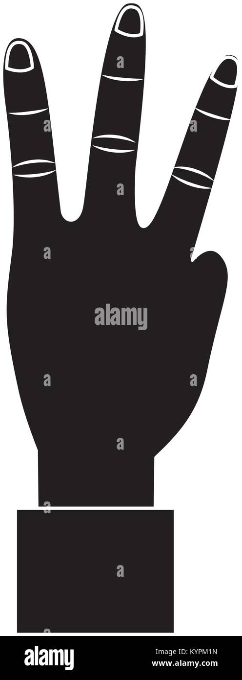 three fingers up hand gesture icon image Stock Vector Image & Art - Alamy