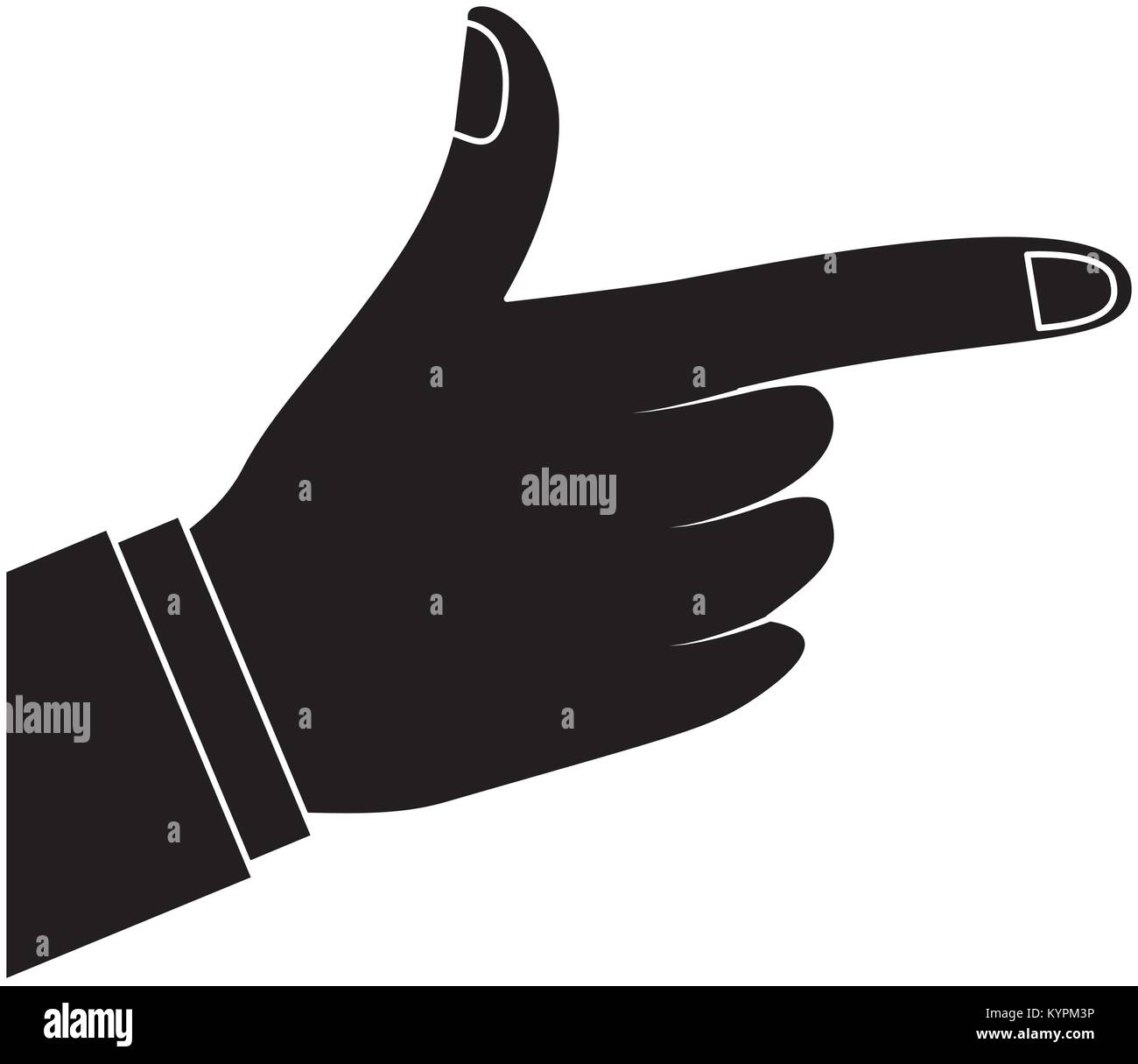 index and thumb up pointing gun hand gesture icon image Stock Vector ...