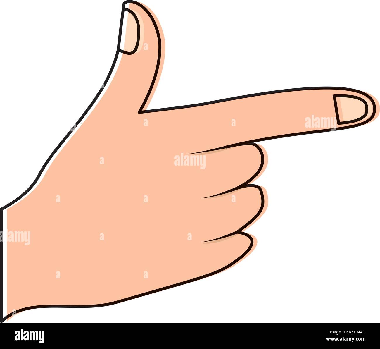 index and thumb up pointing gun hand gesture icon image Stock Vector ...