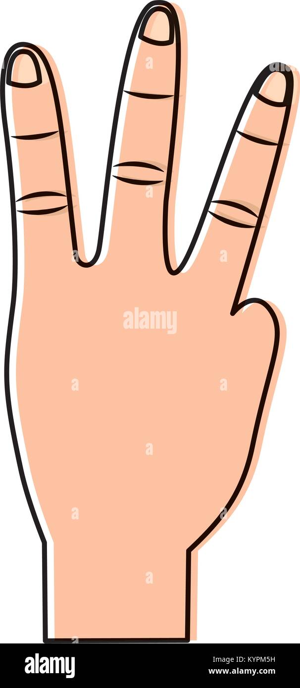 three fingers up hand gesture icon image Stock Vector Image & Art - Alamy