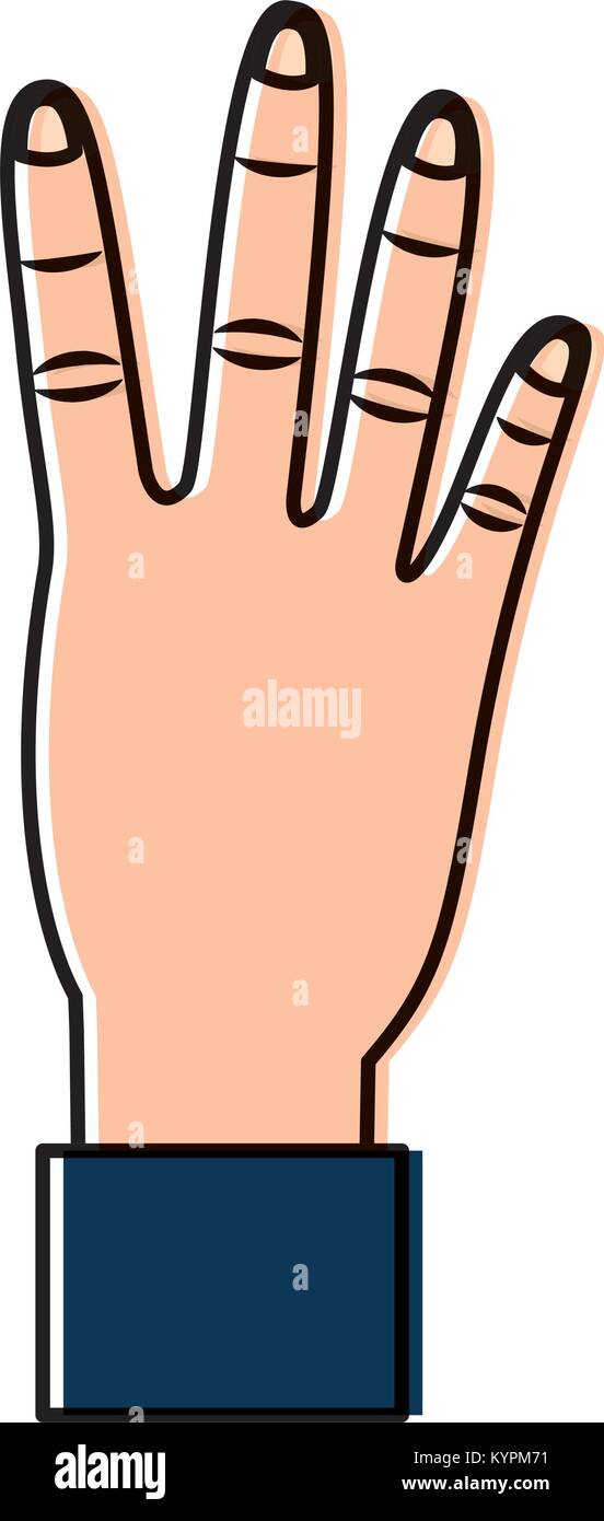 hand showing four count gesture Stock Vector Image & Art - Alamy