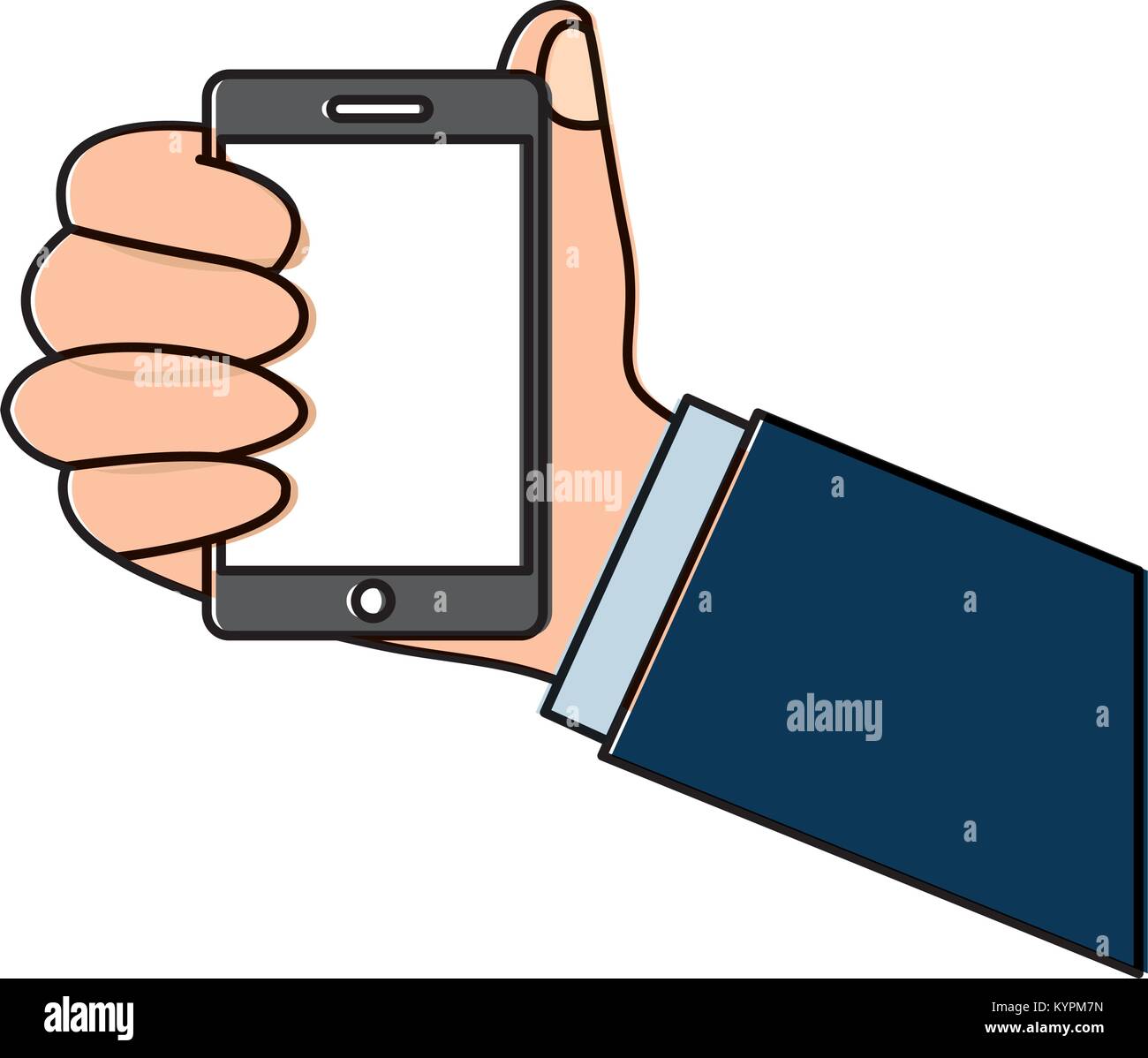 human hand holding smarthpone device technology Stock Vector Image ...