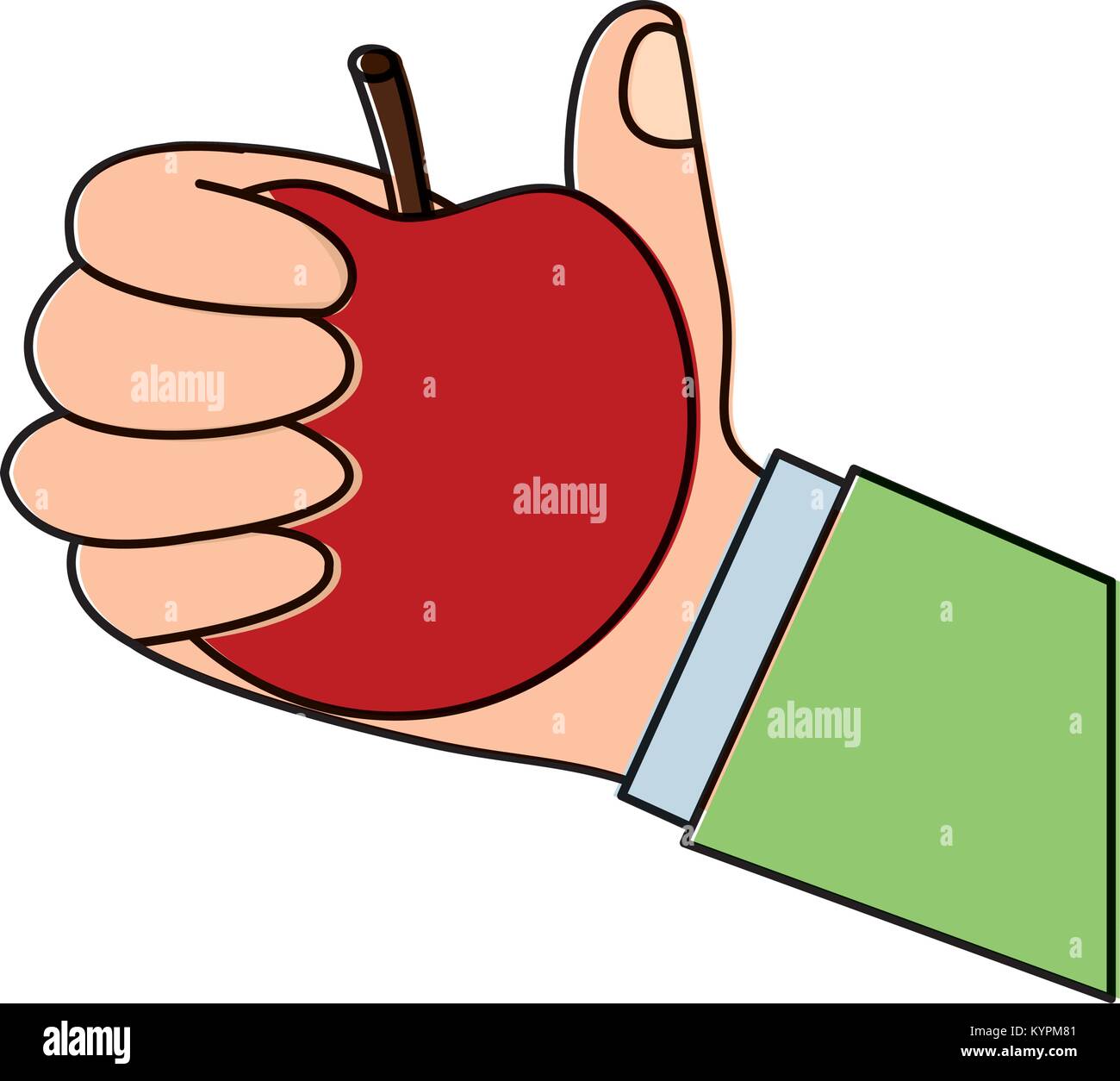 Happy man eating fruit Stock Vector Images - Alamy