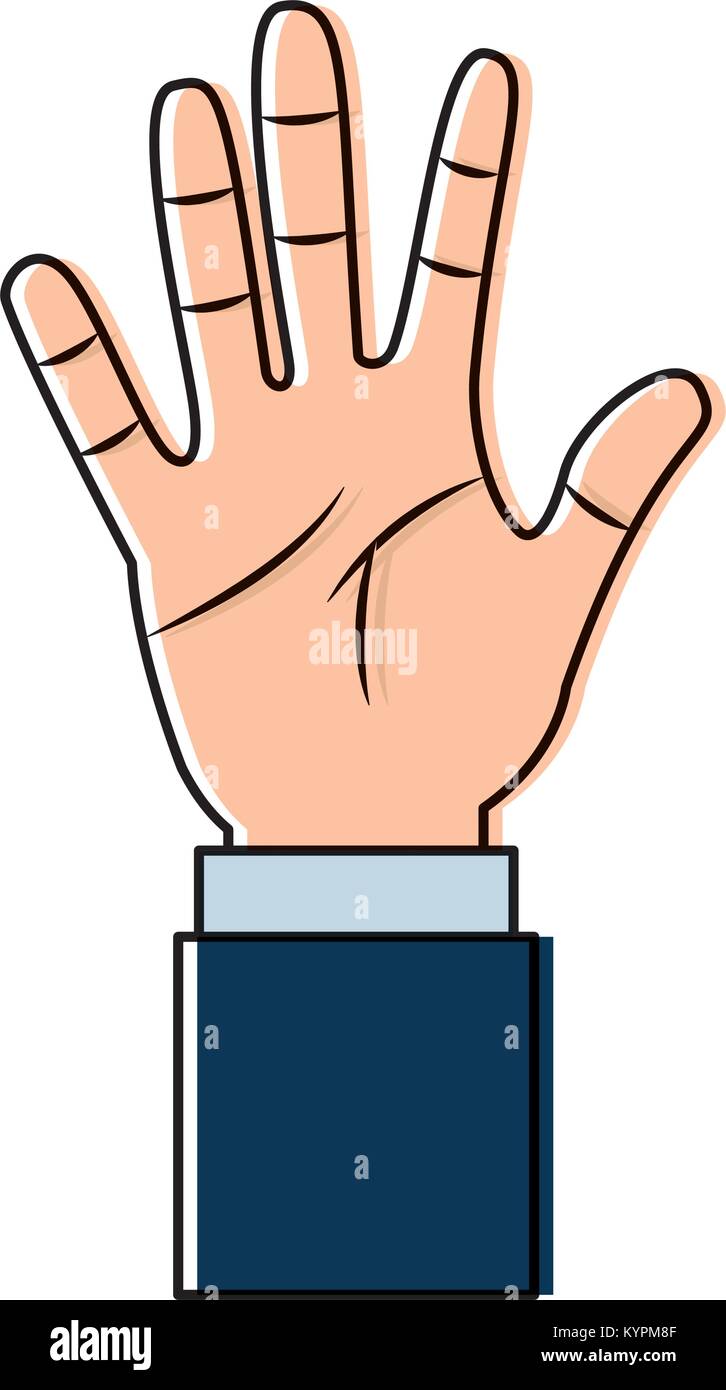 opened hand palm counting fingers number five Stock Vector Image & Art ...