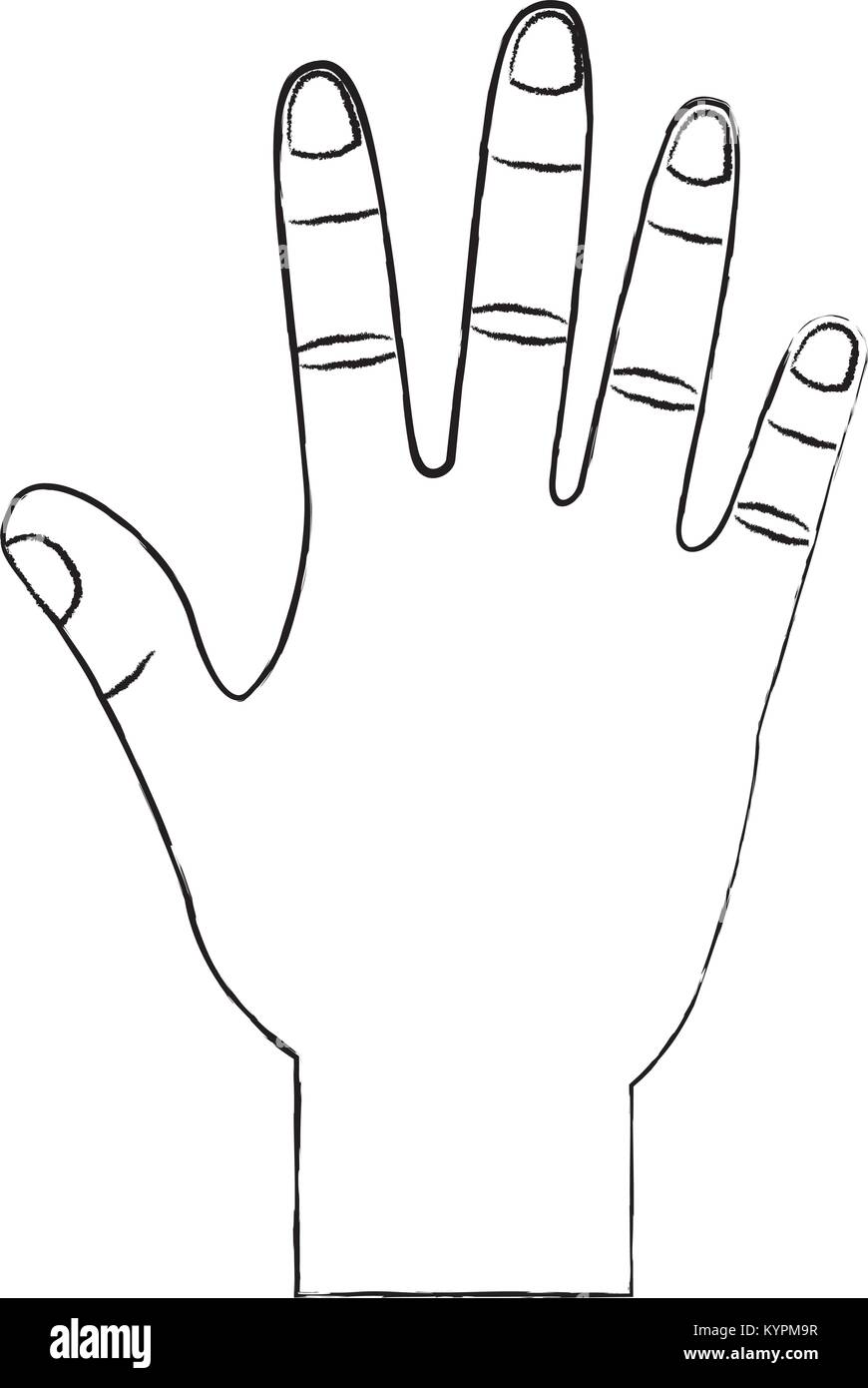 opened hand palm counting fingers number five Stock Vector Image & Art ...