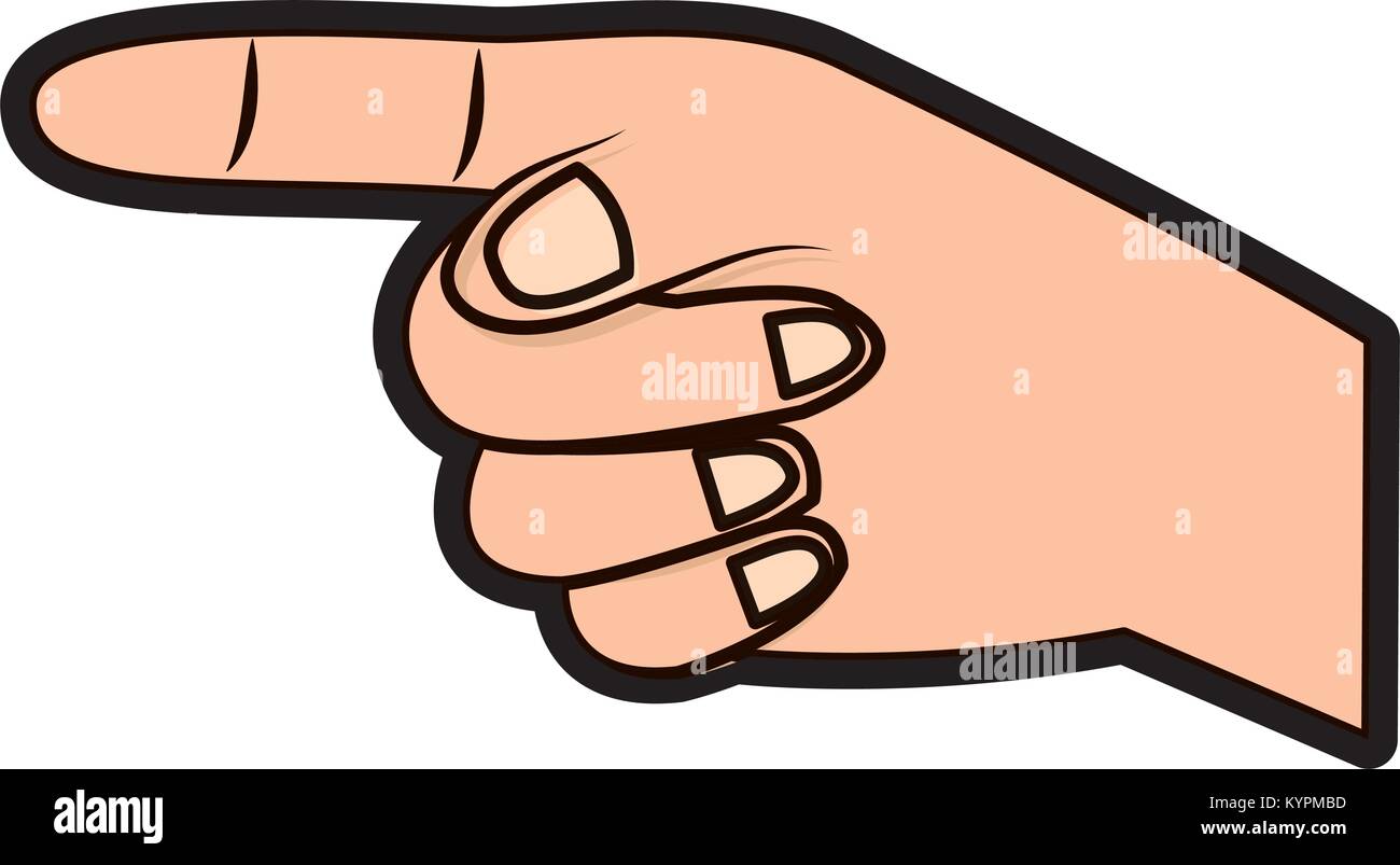 hand indicating or showing direction by pointing a finger Stock Vector ...