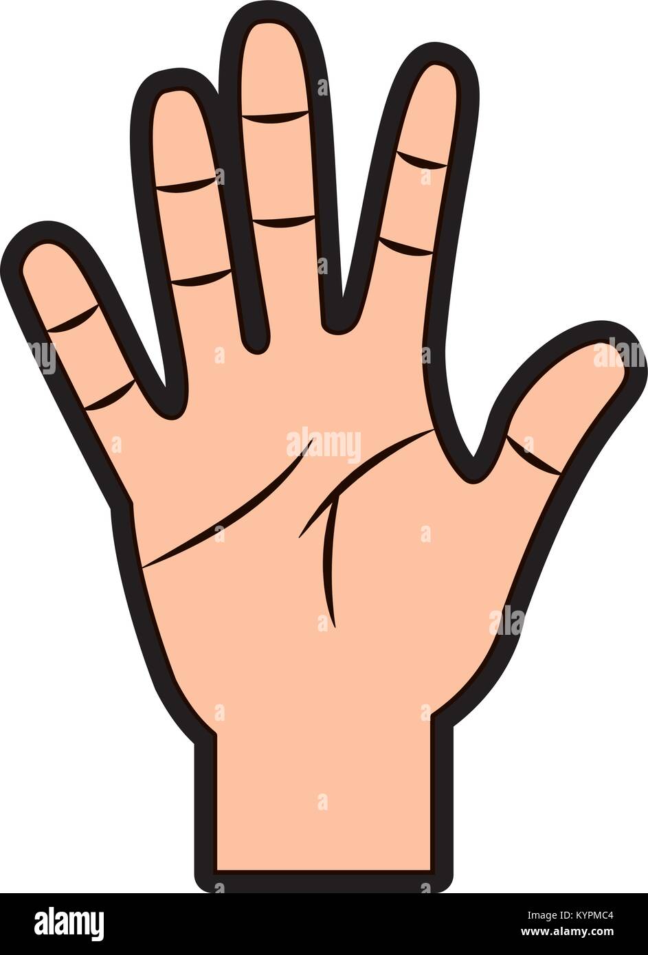 opened hand palm counting fingers number five Stock Vector Image & Art ...