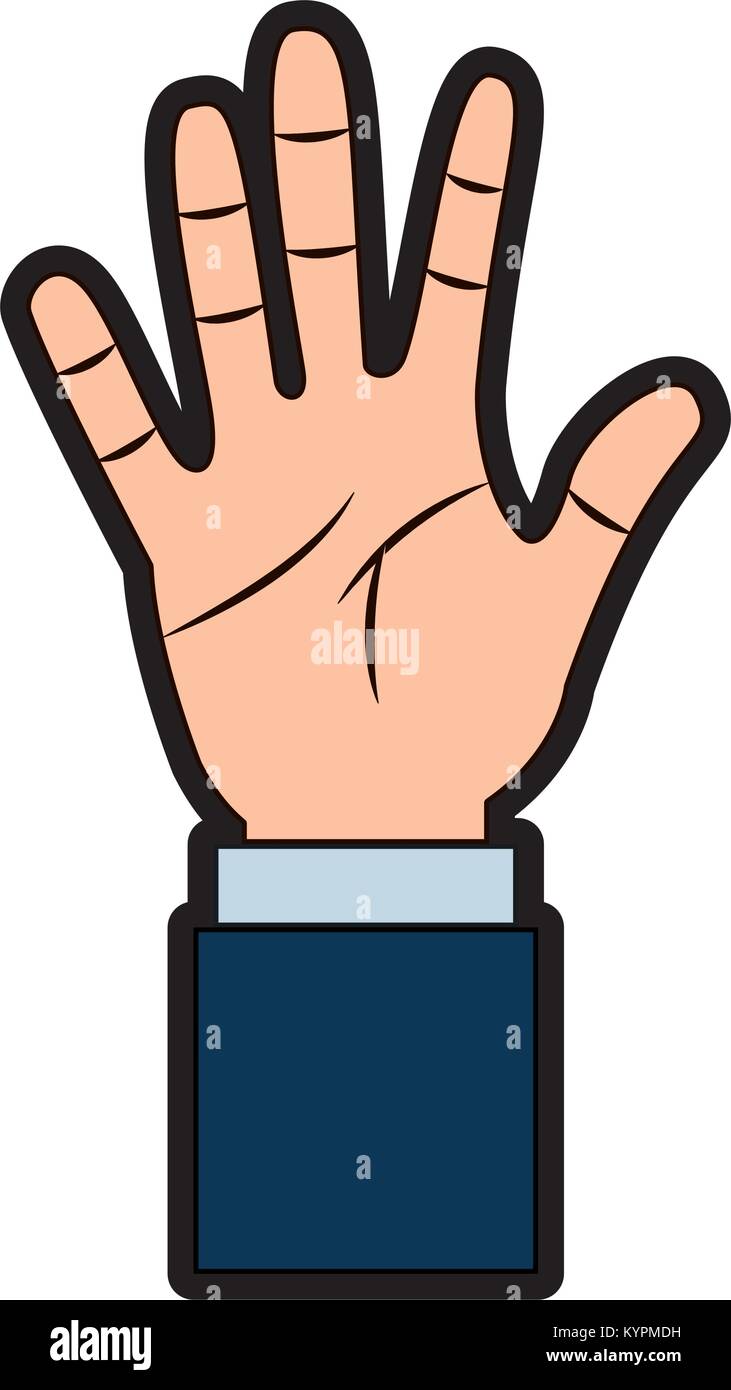 opened hand palm counting fingers number five Stock Vector Image & Art ...