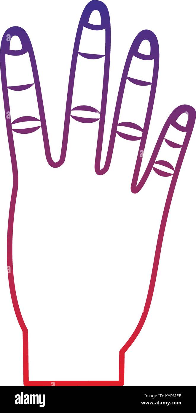 four fingers up hand gesture icon image Stock Vector Image & Art - Alamy