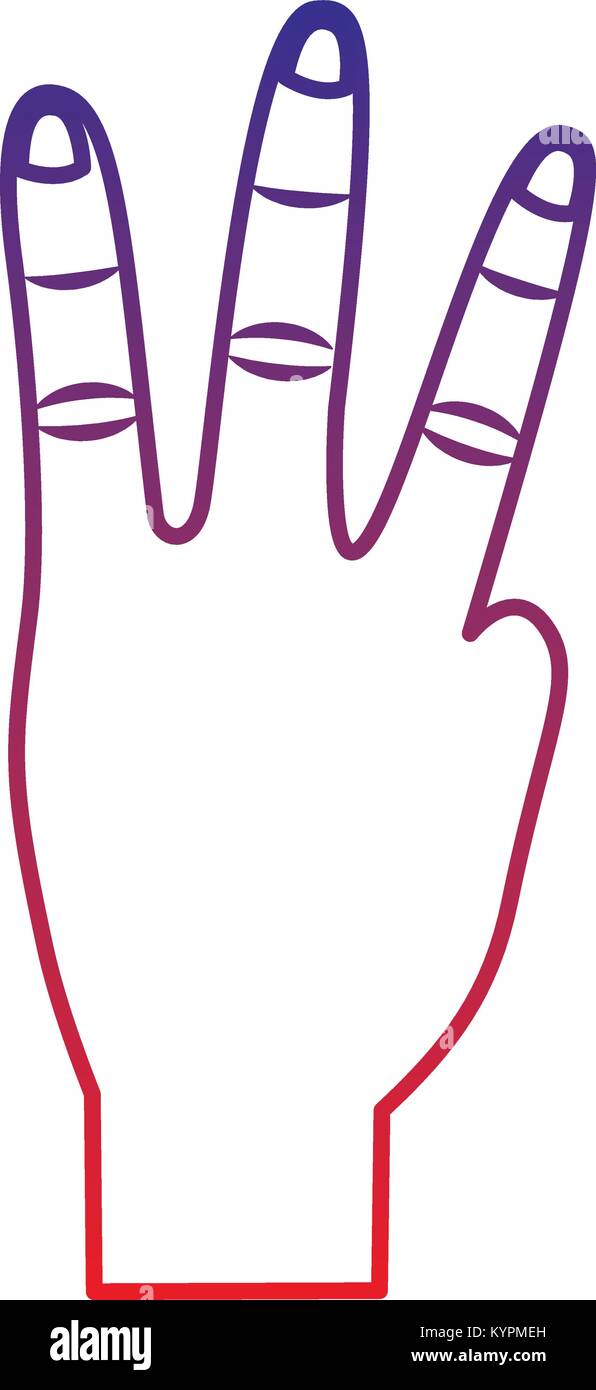 three fingers up hand gesture icon image Stock Vector Image & Art - Alamy
