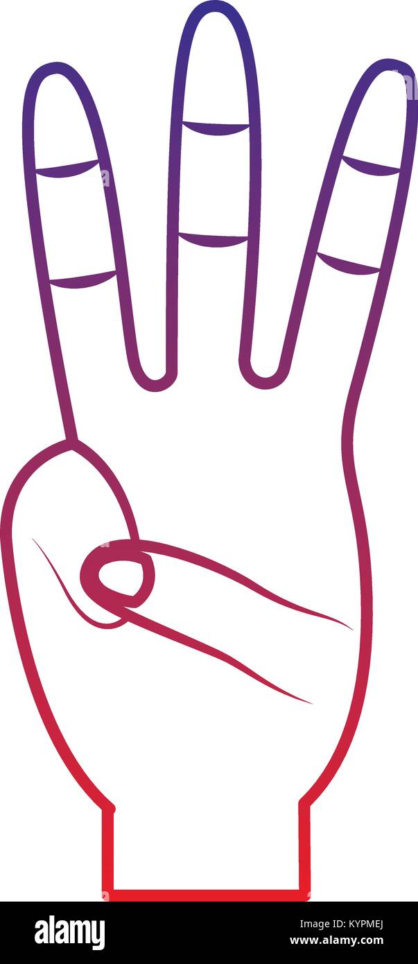 three fingers up hand gesture icon image Stock Vector Image & Art - Alamy